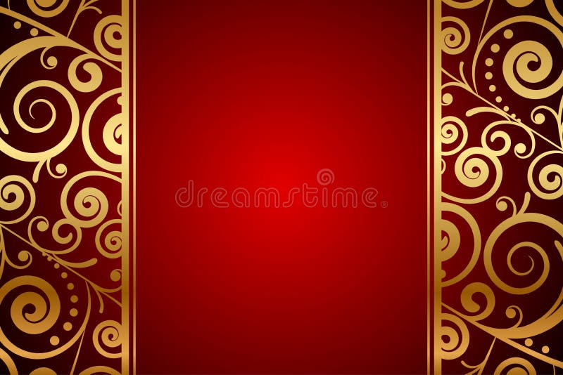 Red Background with Gold Ornaments Stock Vector - Illustration of ...