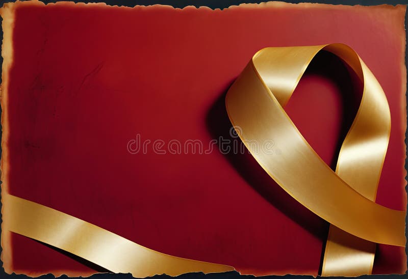 Red Background with Gold Ribbon Stock Illustration - Illustration of ...