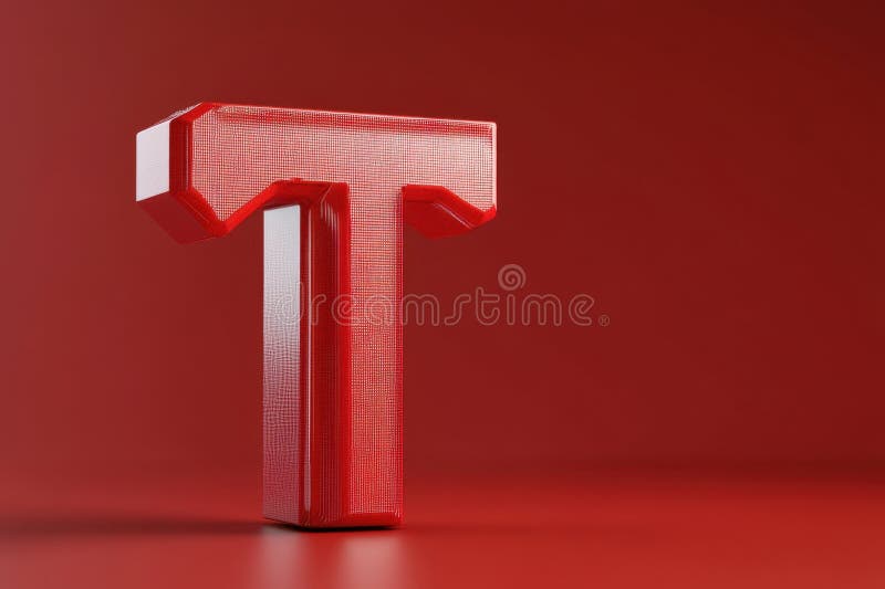 A Red Background with a Gold and Red T with Generative AI Stock ...