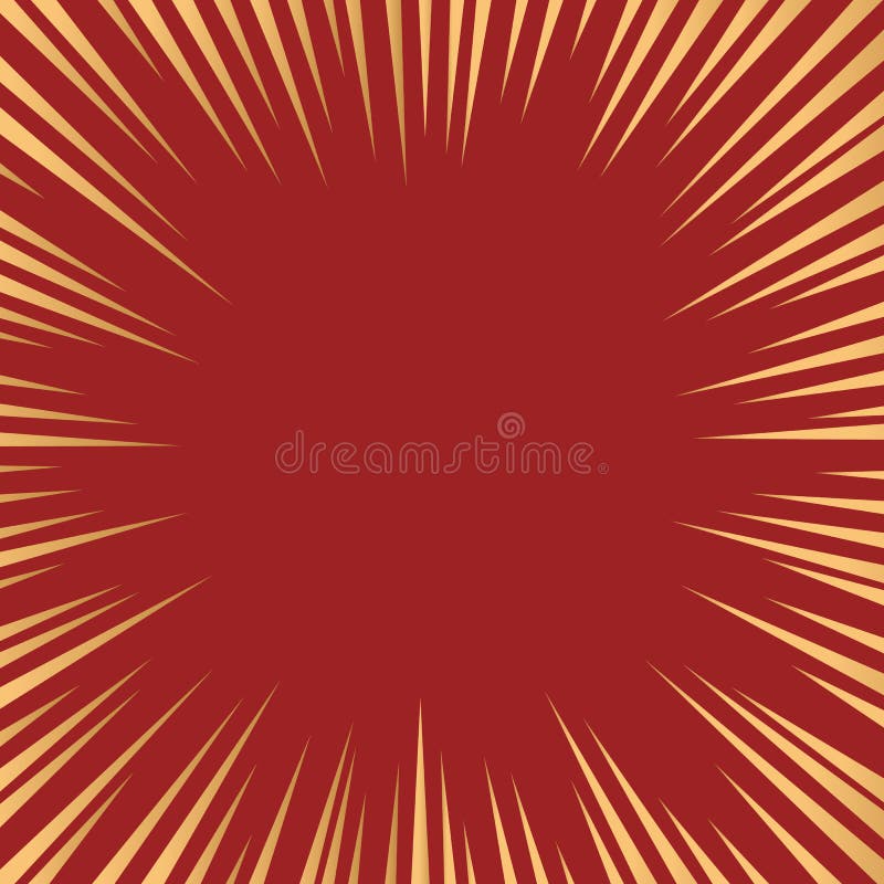 Red Background with Golden Rays. Comic Background in Flat Style Stock ...