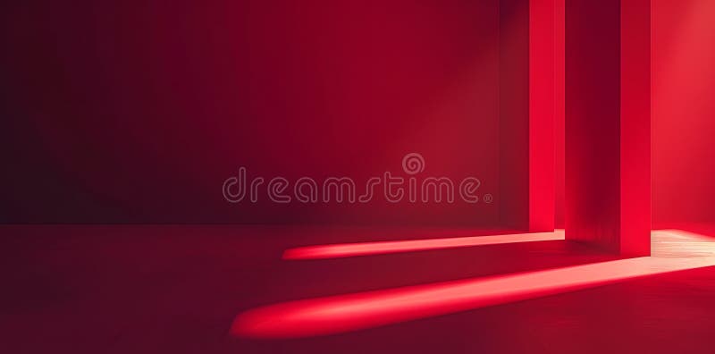 Abstract Red Room with Light and Shadow Stock Illustration ...