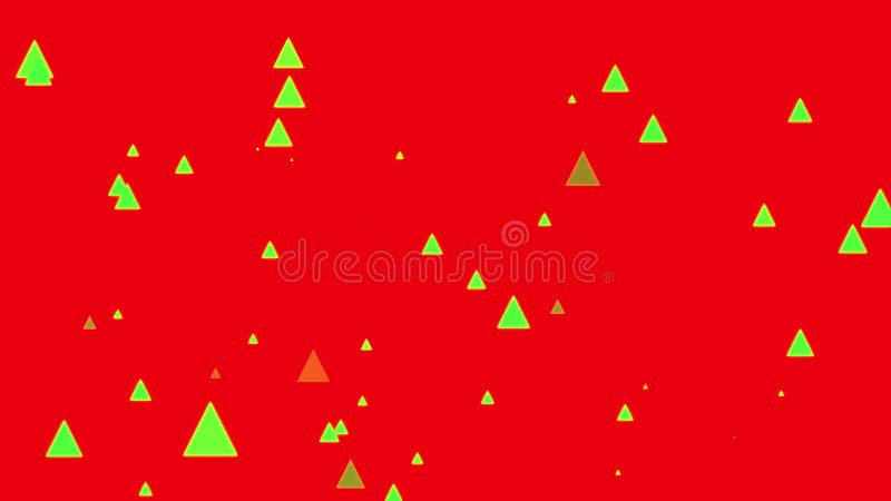 Red Background with Green Triangles Flying Towards the Camera. Stock ...