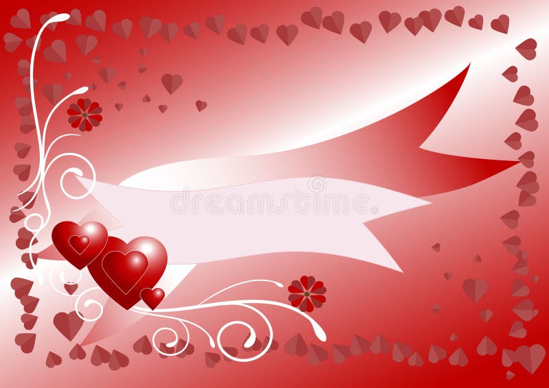 Red Background with Heart. Postcard. Banner. Stock Vector ...