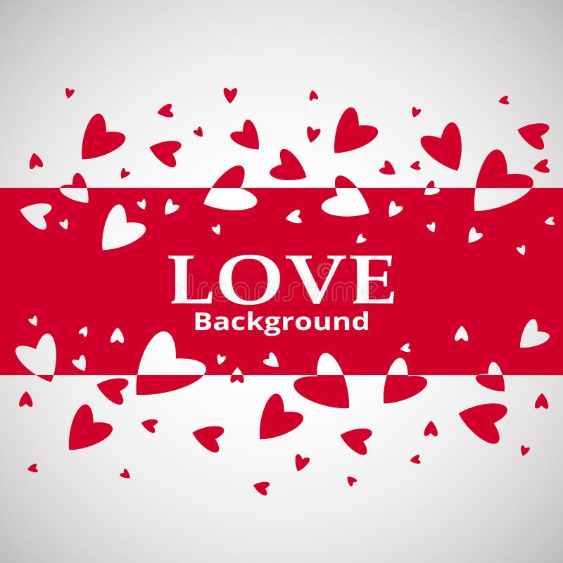 Red Background with Heart Shapes Vector Illustration Stock Illustration ...
