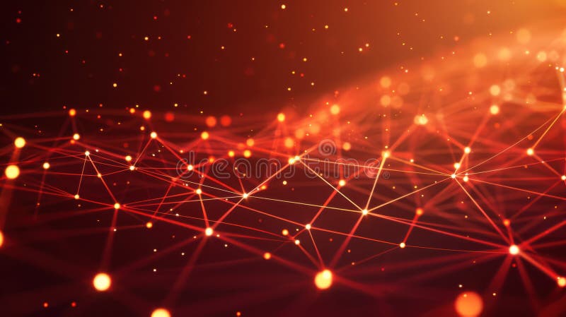 A Red Background with a Red Line that is Made Up of Many Small Dots ...