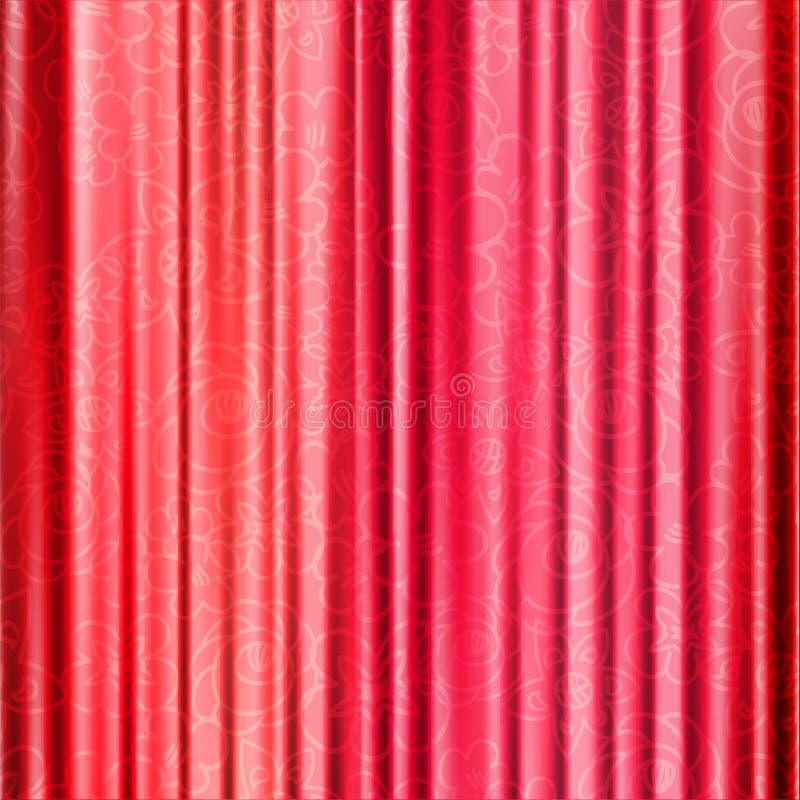 Red Background with Opera Curtains with Flowers Stock Vector ...