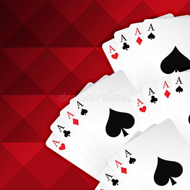 Red Background with Playing Cards Stock Vector - Illustration of ...
