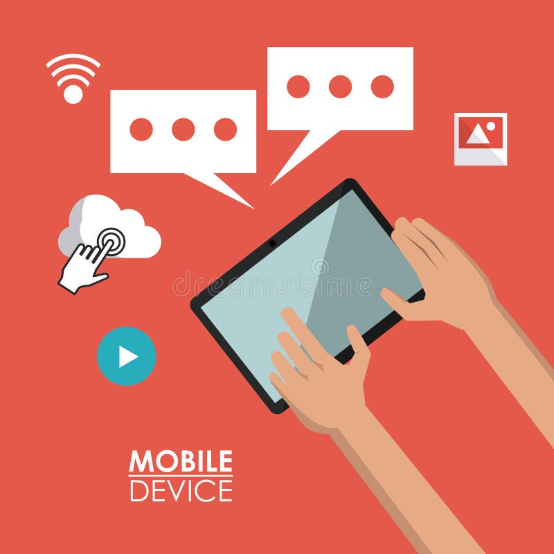 Tablet and Communication Design Stock Vector - Illustration of ...