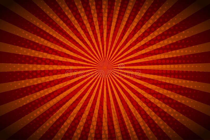 Red Background with Retro Rays Stock Vector - Illustration of cartoon ...