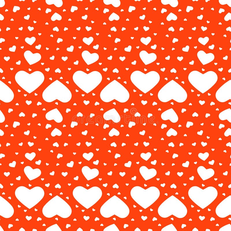 Red Background Seamless Pattern with Heart Repeating, Design for ...