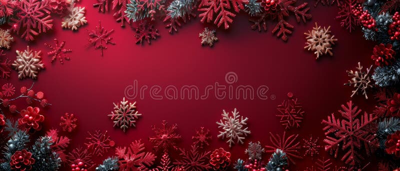 Red Snowflake Border Stock Illustrations – 22,174 Red Snowflake Border ...