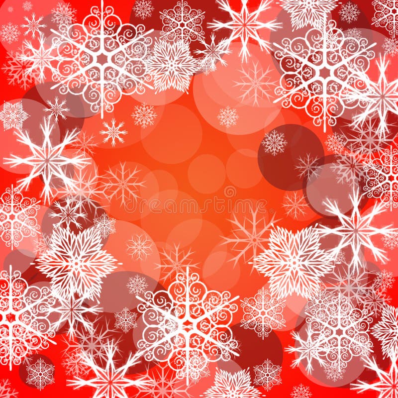 Red Background with Snowflake Stock Illustration - Illustration of ...