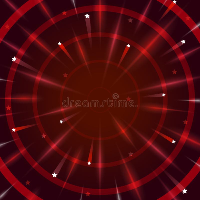 Red Background in Space Style, White Stars and Red Rays. Template for ...