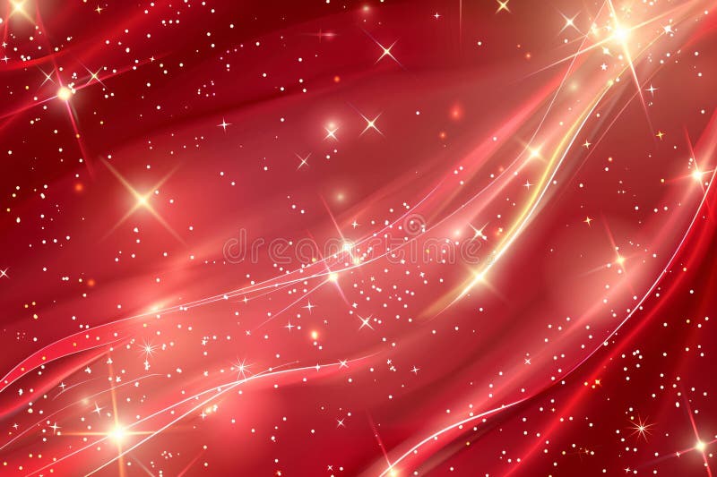 Red Background with Star Elements, Vector Illustration, Pink and Gold ...