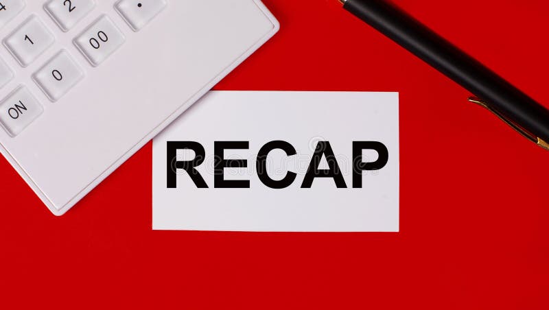 On a Red Background There is a White Calculator, a Pen and a White ...