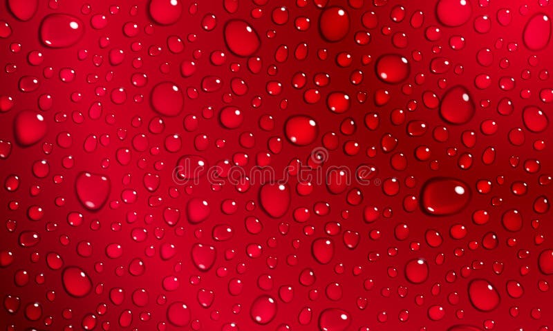 Red Background of Water Drops Stock Vector - Illustration of realistic ...