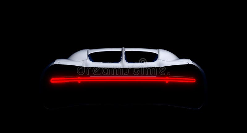 Red Backlight of a Generic Unbranded Sport Car in the Dark Stock ...
