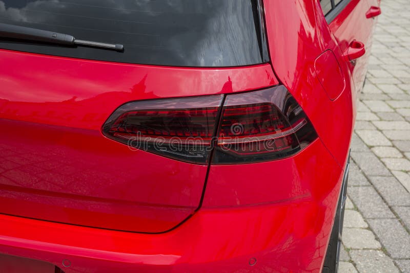 Red Backlight of a Modern Car Stock Photo - Image of detail, drive ...