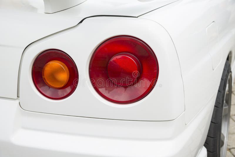 Red Backlight of a Modern Car Stock Photo - Image of stop, reflection ...