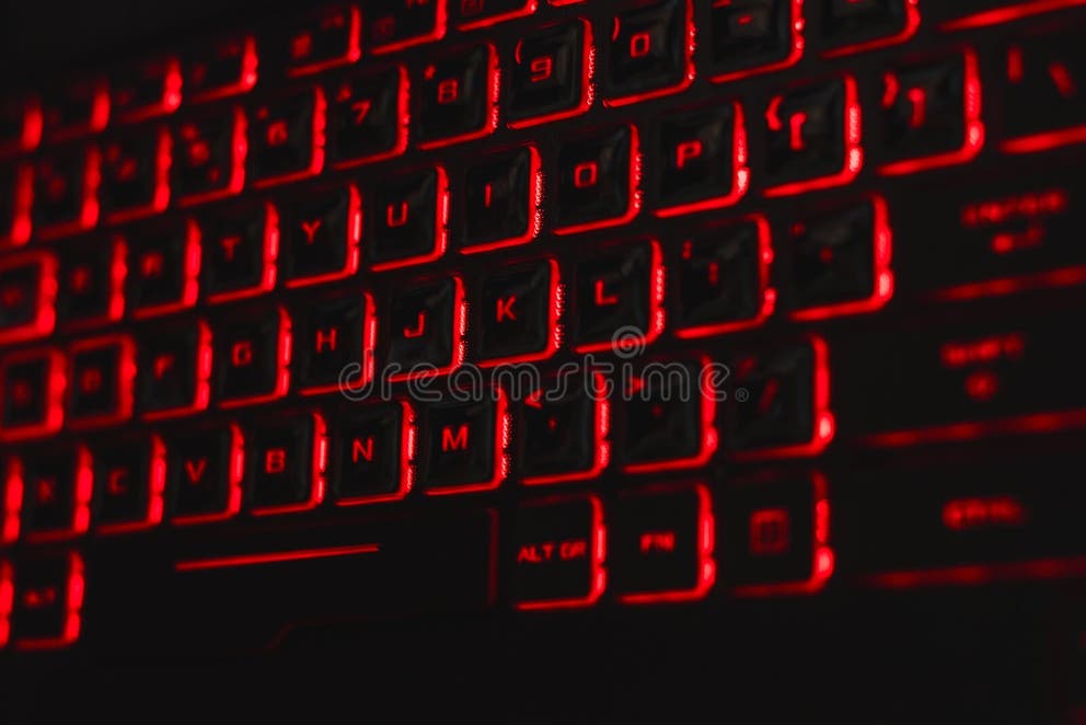 Red backlit keyboard stock image. Image of backlit, laptop - 171032561