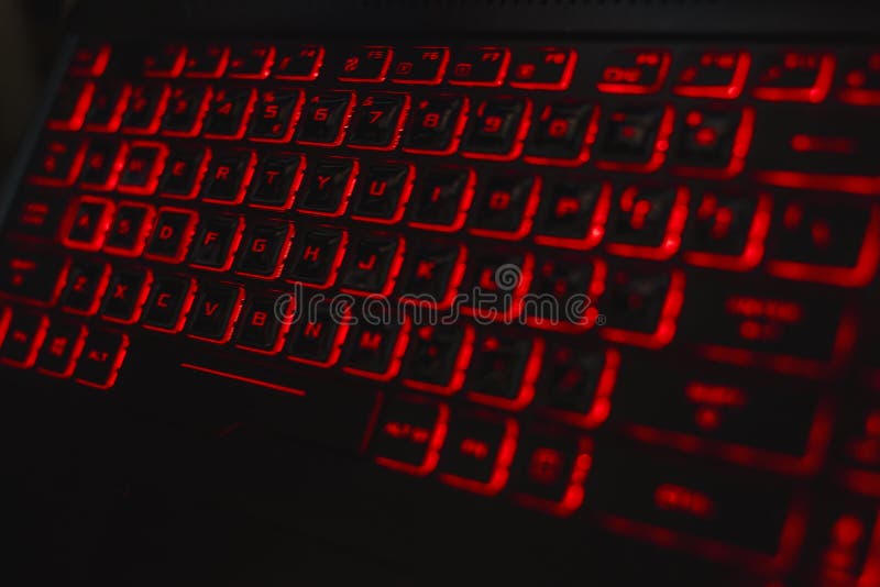 Red backlit keyboard editorial image. Image of black - 171032850