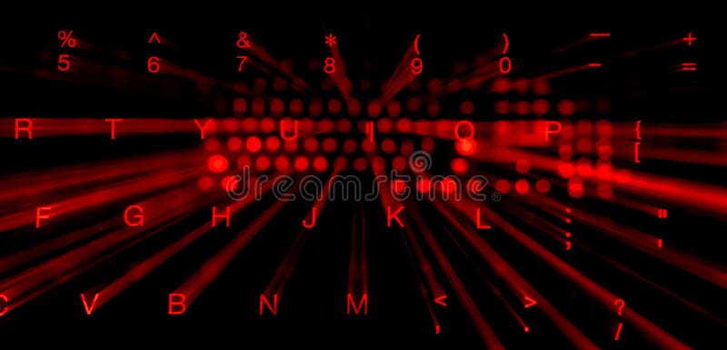 Red Backlit Keyboard with Zoom-out Effect Stock Illustration ...