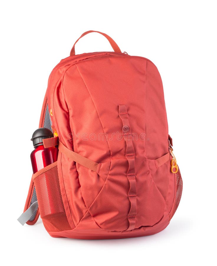 Red backpack stock image. Image of cutout, isolated, rucksack - 77469717