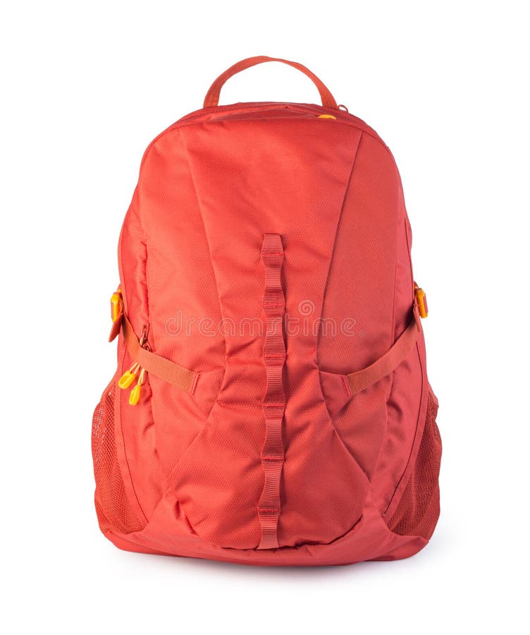 Red backpack stock photo. Image of rucksack, cutout, backpack - 77469750