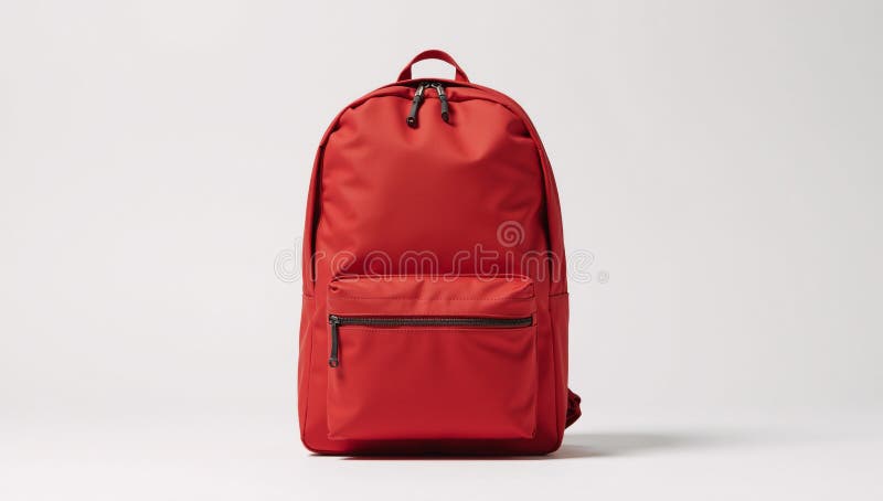 Red Backpack Mockup Hyperrealistic Isolation on White Background 4K ...