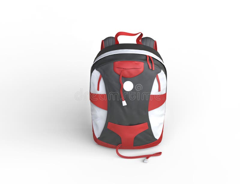 Red backpack - top view stock illustration. Illustration of packed ...