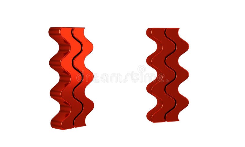Red Bacon Stripe Icon Isolated on Transparent Background. Stock ...