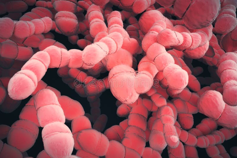 Red bacteria background stock illustration. Illustration of microscopic ...