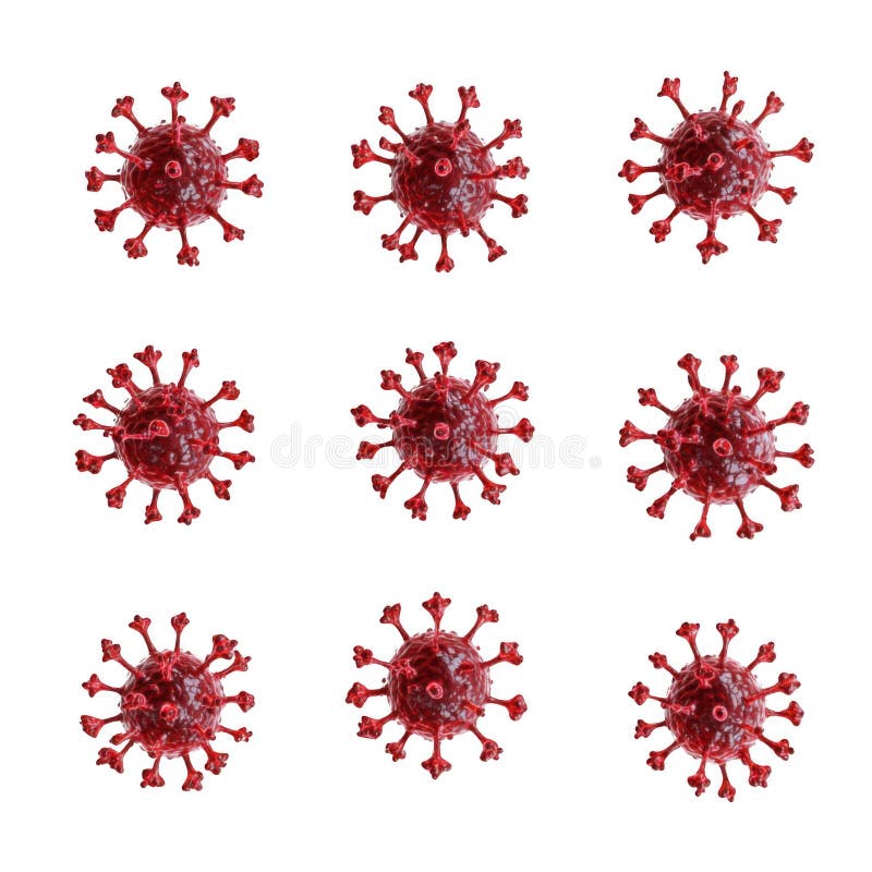 Red Bacteria or Virus Isolated on Transparent Background. Pattern for ...