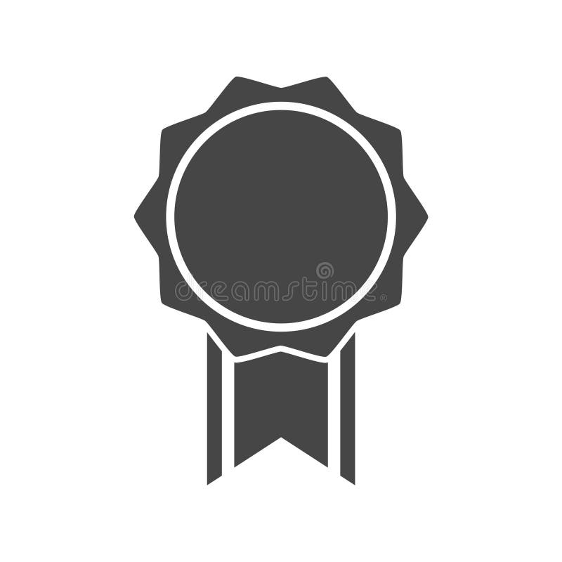 Red badge with ribbon icon stock vector. Illustration of choice - 105328719