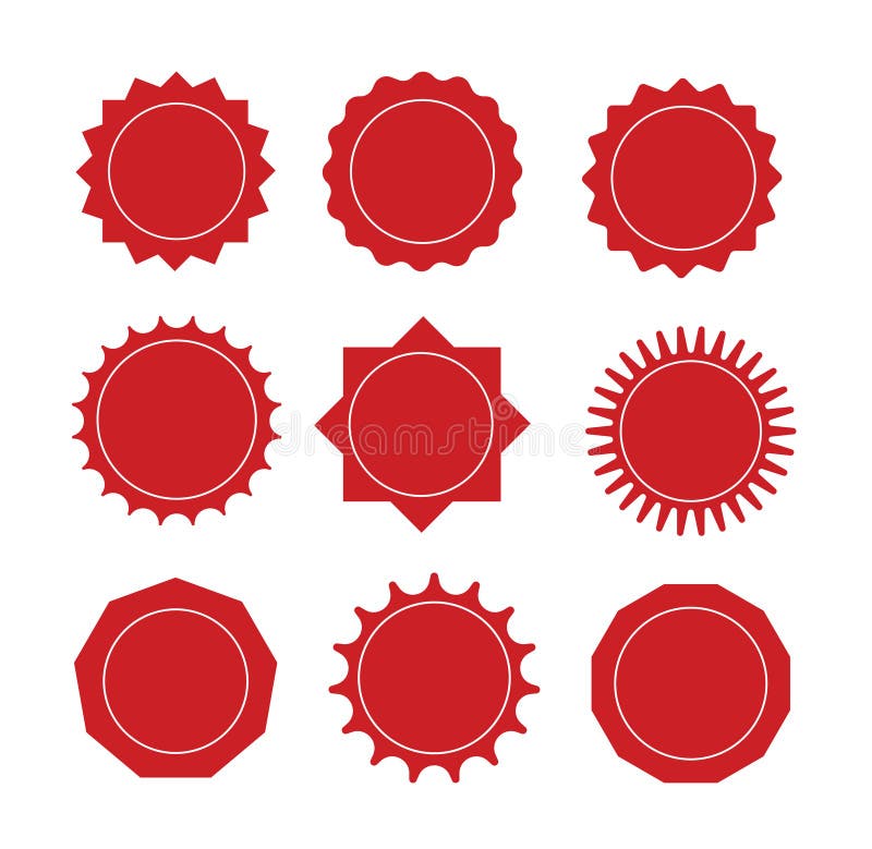 Red Badges. Vector Illustration Stock Vector - Illustration of victory ...