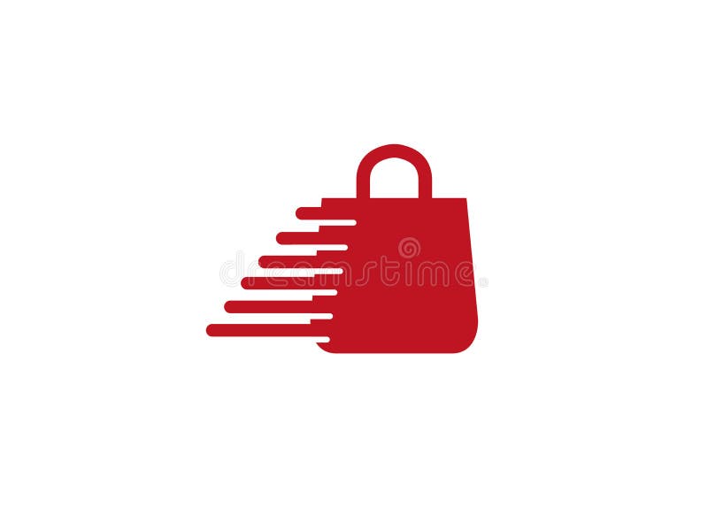 Red Bag Shop with Hands for Logo Design Stock Illustration ...