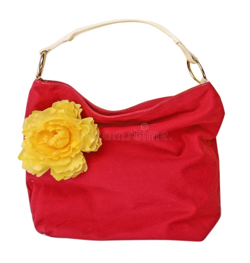 Flowers Spring Bag in Pink and Red Roses on White Stock Image - Image ...