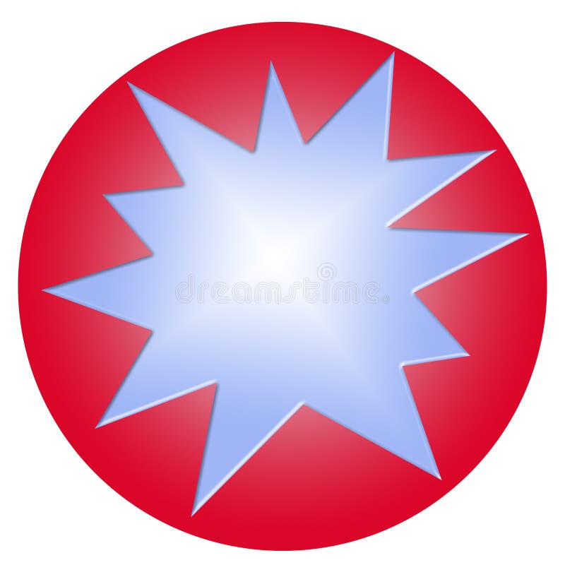 Red ball with blue star stock illustration. Illustration of romantic ...