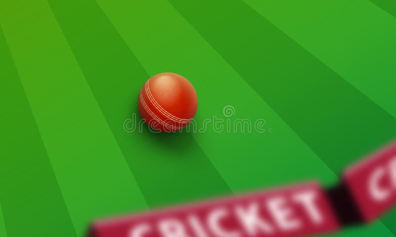 Red ball for Cricket. stock illustration. Illustration of league - 49783329