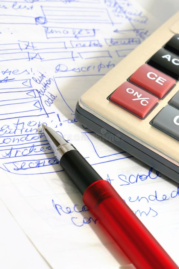 Red Ball Pen and Sample Text Stock Image - Image of process, characters ...