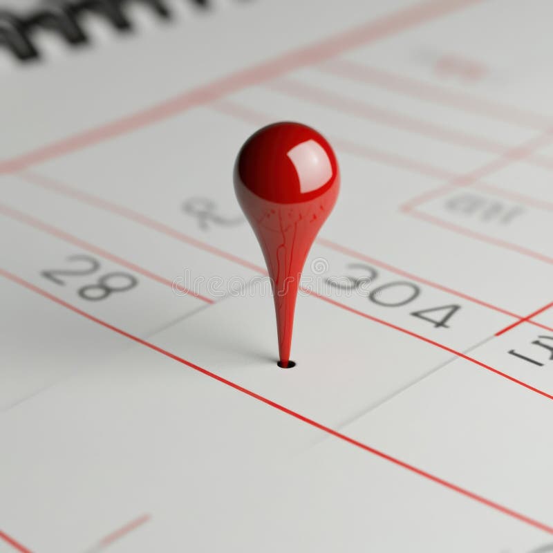 A Red Ball is Placed on a White Calendar with the Number 30 on it Stock ...