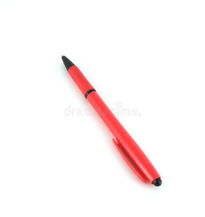 Red ball-point pen stock image. Image of metal, everyday - 19849809