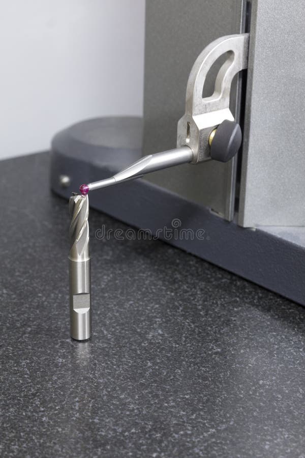 Red Ball Probe Measurement End Mill Tool CNC Stock Photo - Image of ...