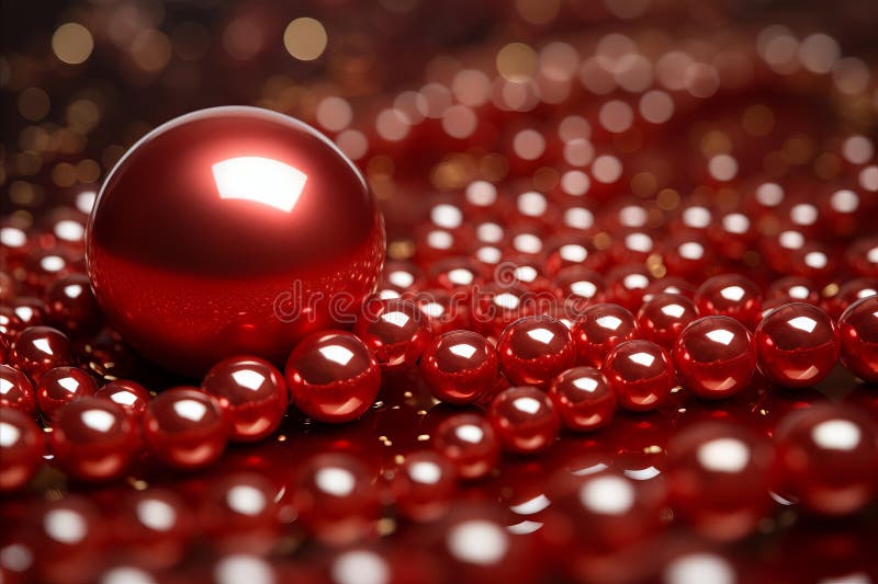 A Red Ball Sits on Top of a Pile of Red Pearls Stock Illustration ...