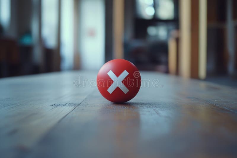 A Red Ball with an X Symbol Sits on a Flat Surface, Perfect for ...
