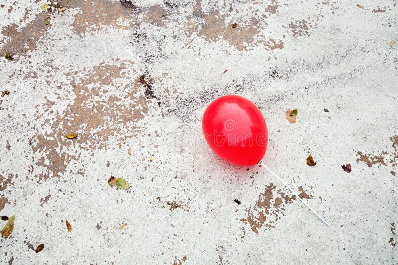 Red Ball on Weathered Floor on Street Stock Image - Image of childhood ...