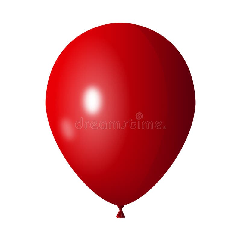 Red Ballon in White Isolated Background Stock Vector - Illustration of ...