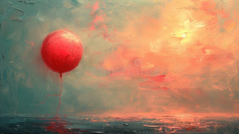 Red Balloon on Abstract Painted Background Stock Photo - Image of ...
