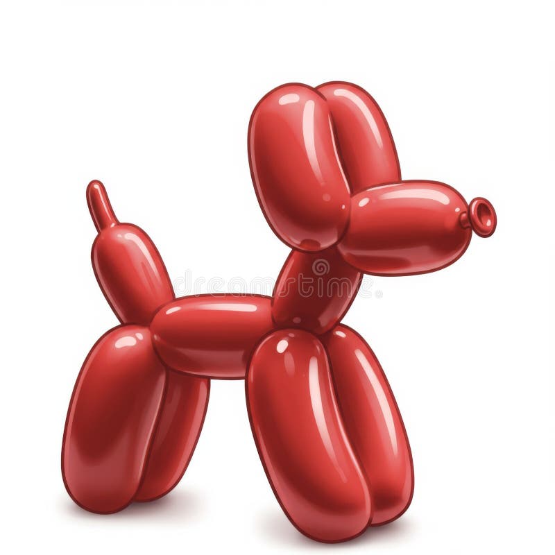 Red Balloon Animal Dog Illustration Stock Illustration - Illustration ...