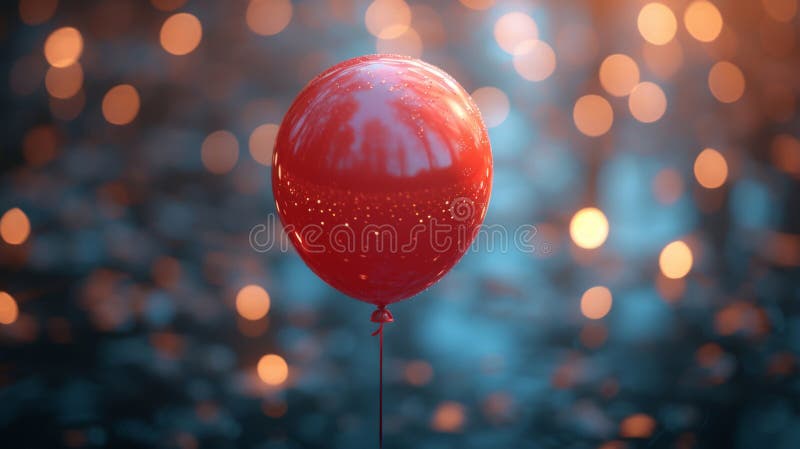 Red Balloon with Attached String Stock Photo - Image of balloon, lofted ...